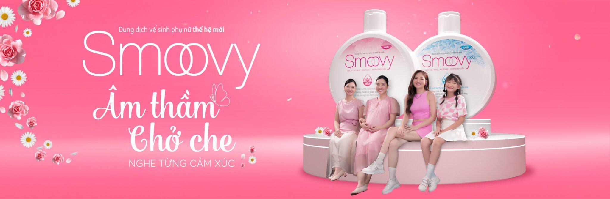 Dung dịch vệ sinh phụ nữ Smoovy sạch dịu nhẹ, kháng khuẩn